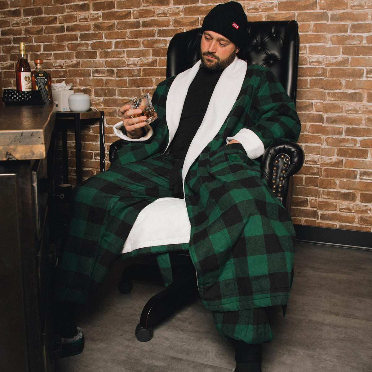 Fleece-Lined Robe - Evergreen | Dixxon Flannel Co. – DIXXON UK