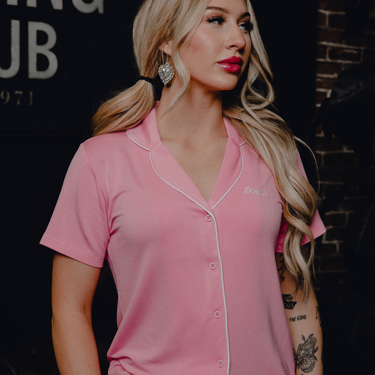 Women's Button Up Pyjama Top - Pink | Dixxon Flannel Co. – DIXXON UK