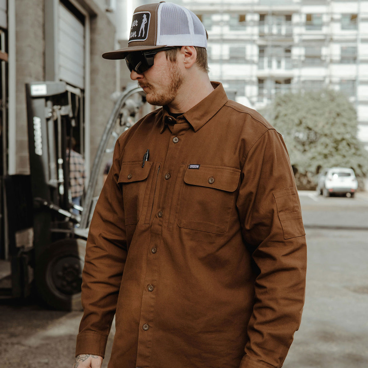 Men's WorkForce Long Sleeve Work Shirt - Brown | Dixxon Flannel Co ...